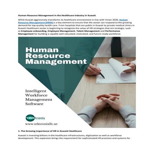 Human Resource Management in the Healthcare Industry in Kuwait | PDF