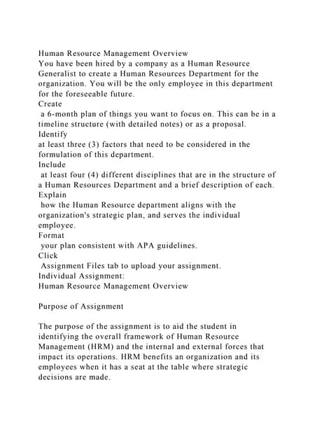 Individual Assignment Human Resource Management OverviewP.docx