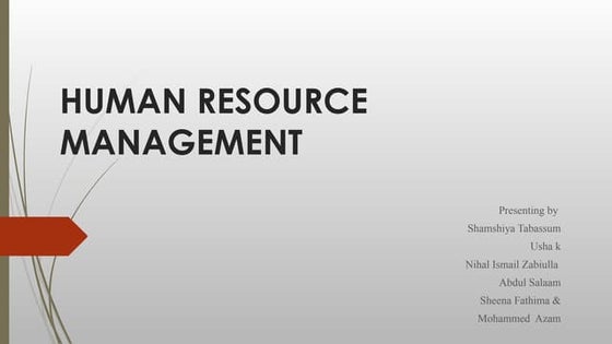 Human Resource Management || BBA notes | PPT