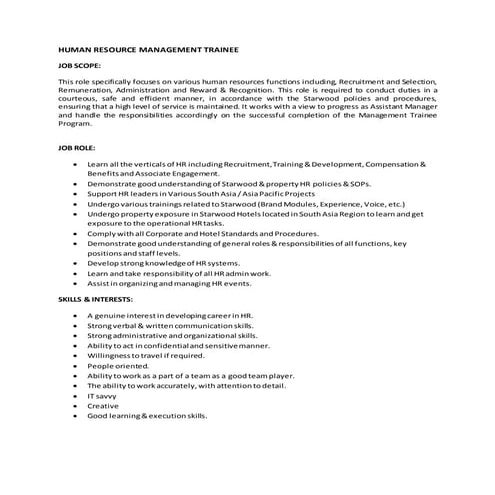 Human resource management trainee (1) | DOCX