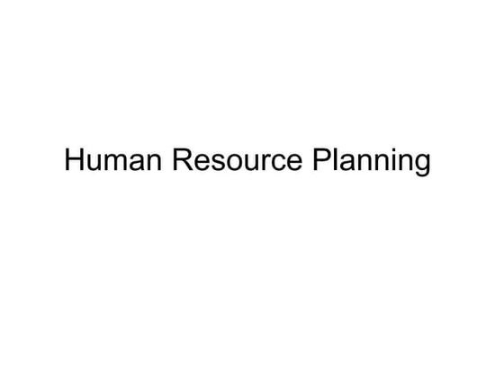 Human Resource Planning | PPT