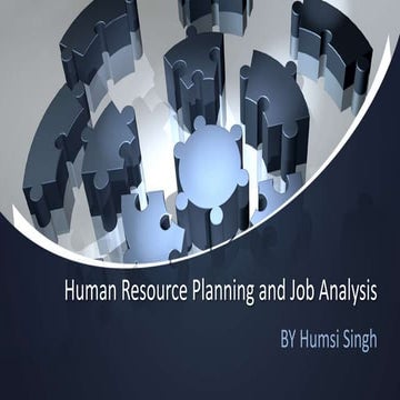 Human resource planning and job analysis | PPTX