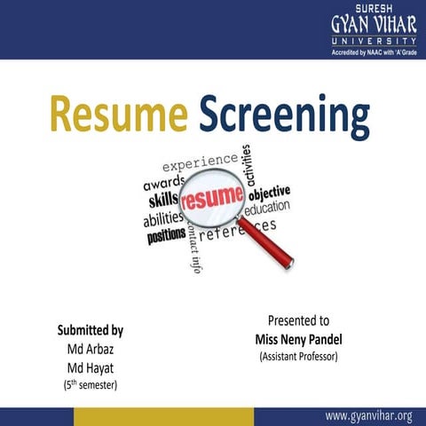 Resume Screening | PPTX