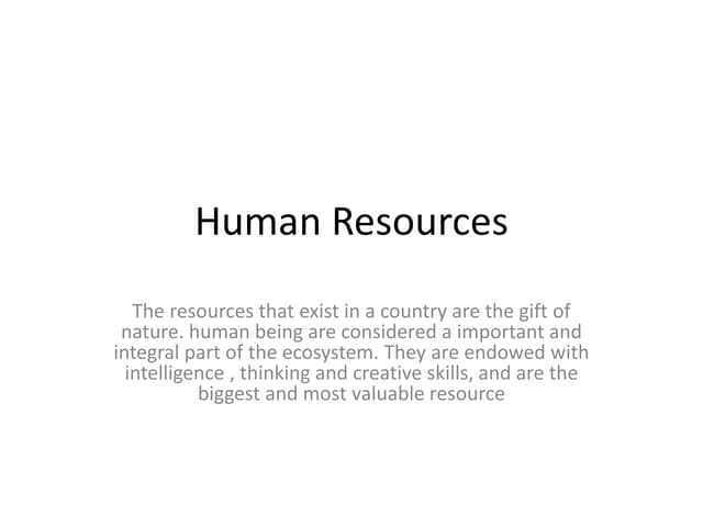 Class VIII Geography - 6 Human Resource | PPT