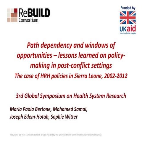Path dependency and windows of opportunities – lessons learned on ...
