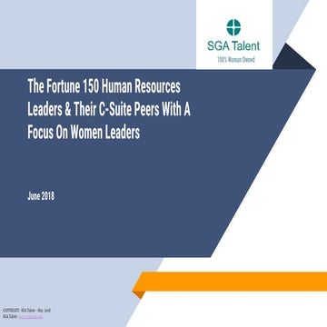 SGA Talent Presents The Fortune 150 & Women Human Resources Leaders | PDF