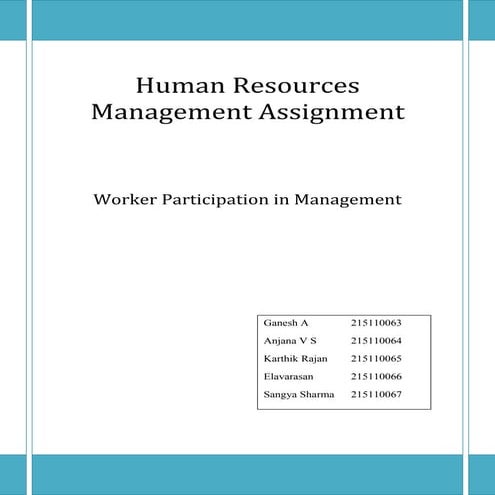 Human resources management assignment | PDF