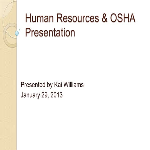 Human resources & osha presentation | PPTX
