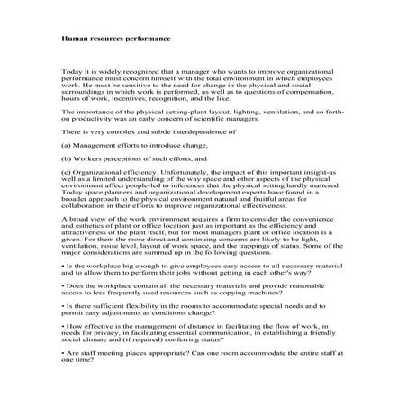 Human resources performance | PDF