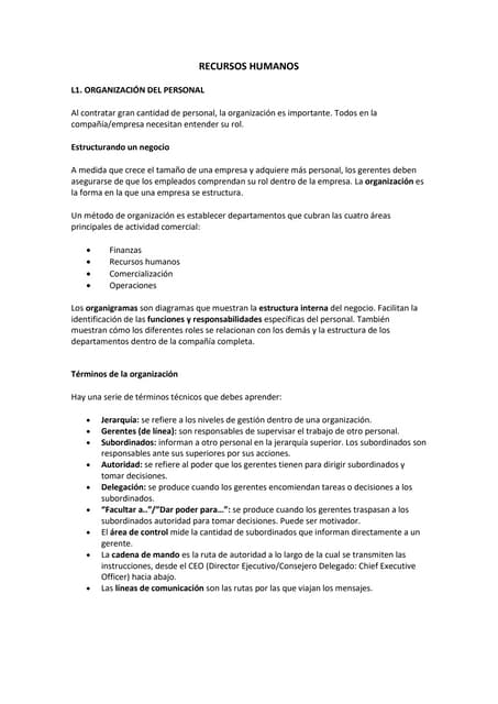 Los recursos humanos de la empresa | PPT