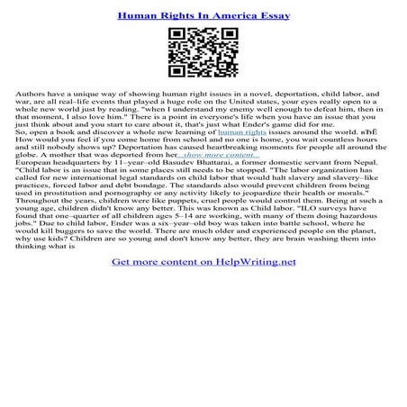 Human Right Essay | PDF