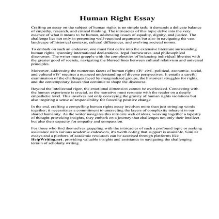 Human Right Essay | PDF