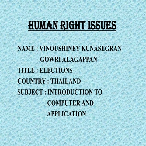 new assignment;-Human right issues | PPT