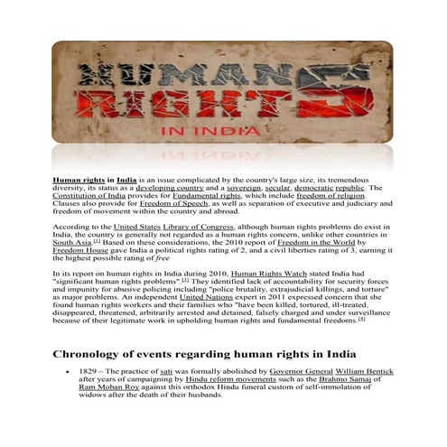 Human rights in india | DOCX