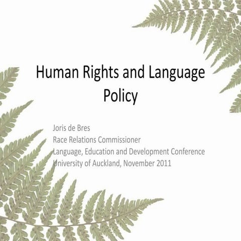 Human rights and language policy | PPTX | Political Issues & policy ...