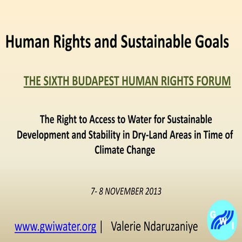 Water as a Human Right for Sustainable Development Goals. | PPT