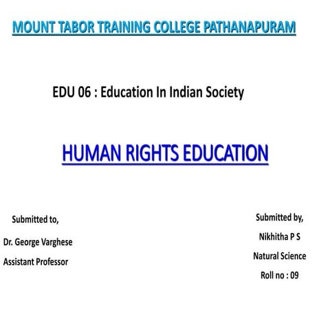 HUMAN RIGHTS ED-WPS Office.pptx HRE as an educational programme | PPT