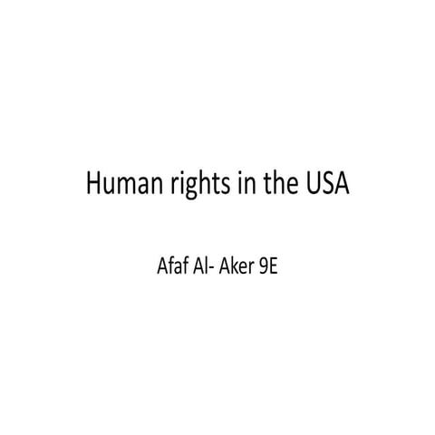 Human Rights In The Usa | PPTX