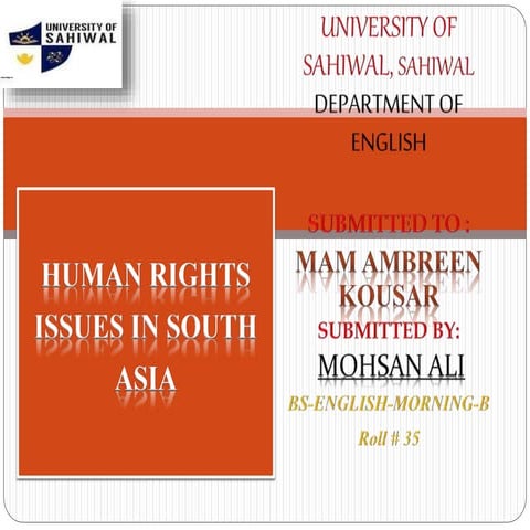 Human rights issues in south asia | PPTX