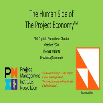 Human side of Project Economy PMI Nuevo Leon Oct 2020 | PPT