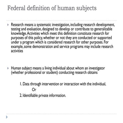 Human subject research topic for medical | PDF