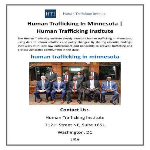 Human Trafficking In Minnesota | Human Trafficking Institute | PDF