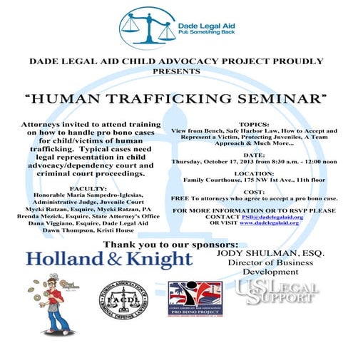 Human trafficking training flyer 2013 | PDF