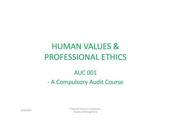 Human values & professional ethics | PPTX