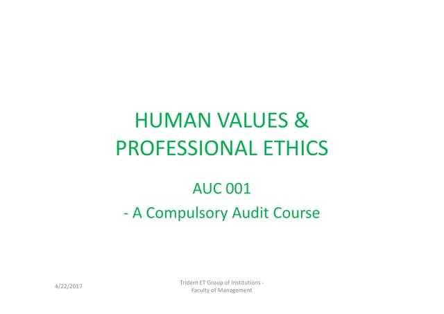 Human values & professional ethics | PPTX