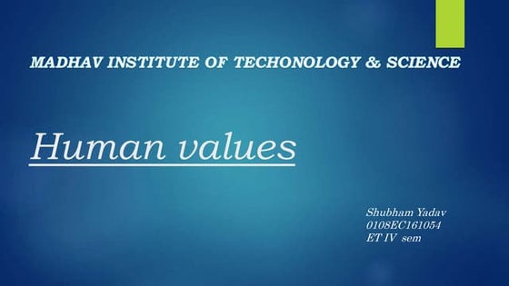 Human values | PPT