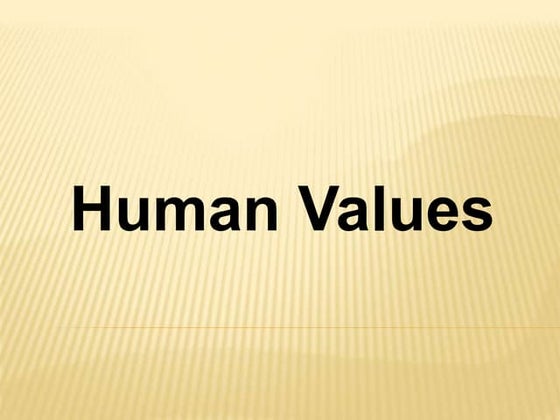 Types of values | PPT
