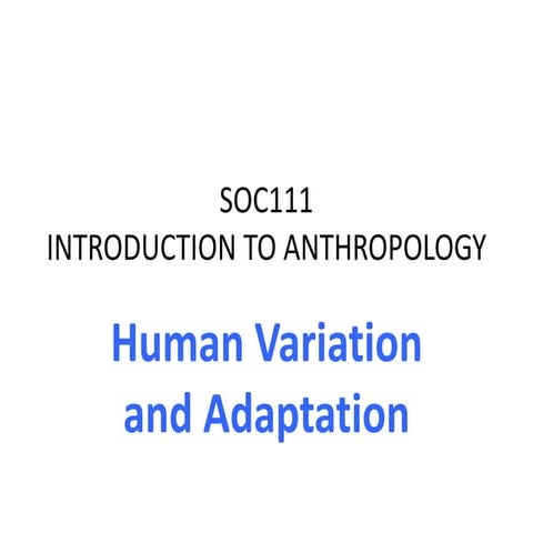 Human variation | PPTX