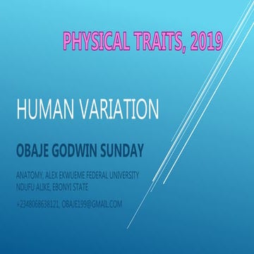 Human Variation In Anthropology Pptx