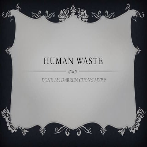 Human waste | PPT