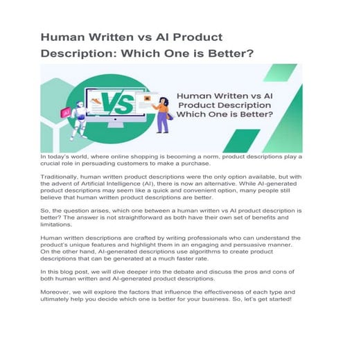 Human Written vs AI Product Description_ Which One is Better | DOCX