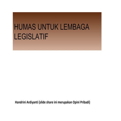 Humas untuk DPR RI | PPT