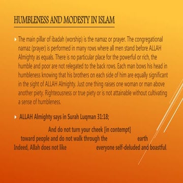 Humbleness and modesty in islam | PPTX