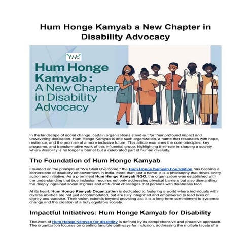 Hum Honge Kamyab Disability Empowerment. | PDF