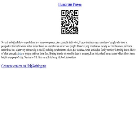 Humorous Person | PDF