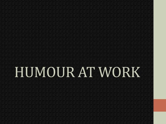 Importance of humor at Work | PDF