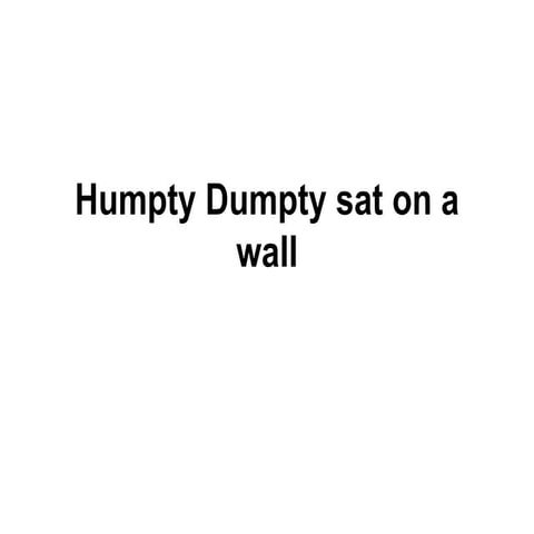 Humpty Dumpty Sat On A Wall | PPT