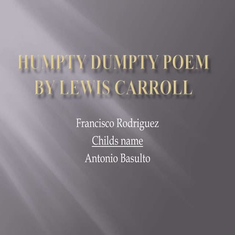 Humpty dumpty poem | PPT