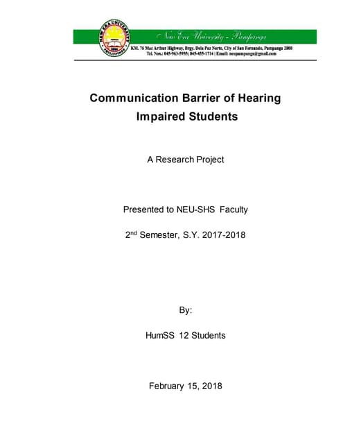Deaf And Hard Of Hearing | PPT