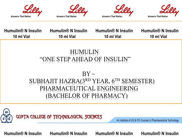 Humulin, Human Insulin | PPTX