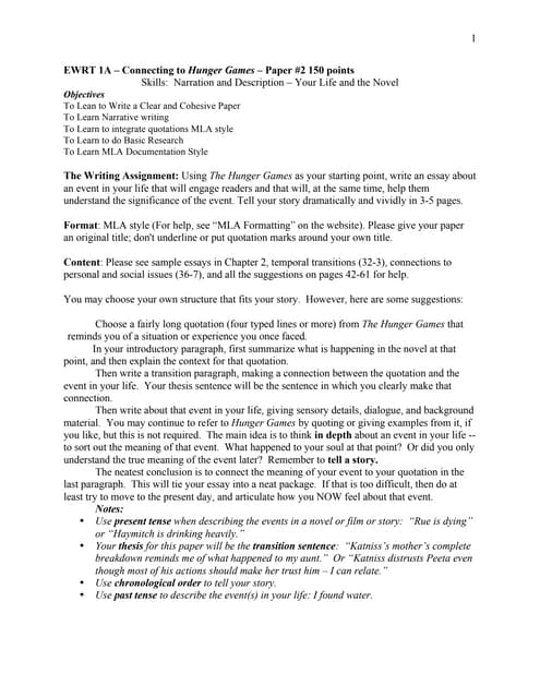 Hunger games paper #2 1 | PDF Hunger games paper #2 1 | PDF