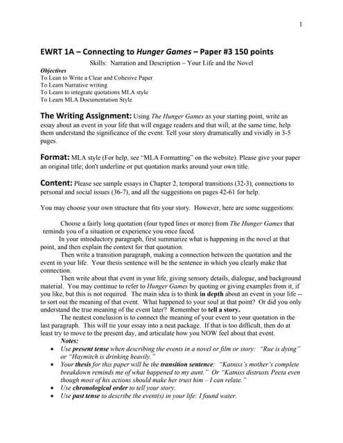 Hunger games essay #2 the argument | PDF | Homework and Study | Education