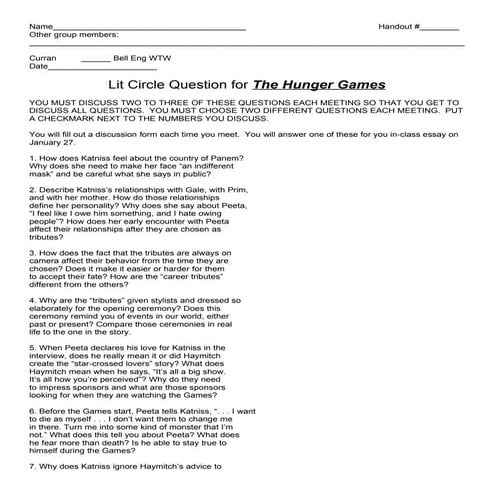 AGS Hunger Games Questions | DOC