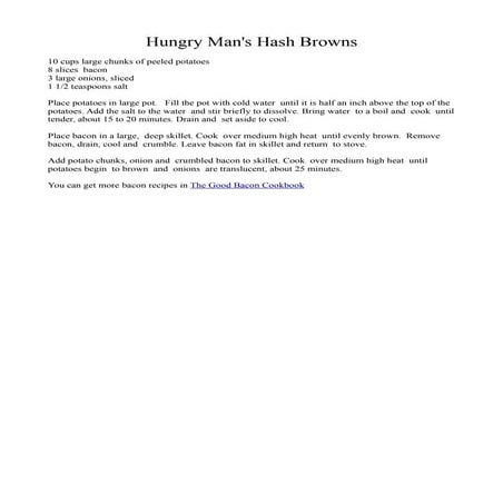 Hungry man's hash browns