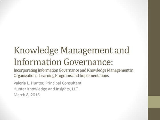Knowledge Capture Initiative Summary Report | PPT