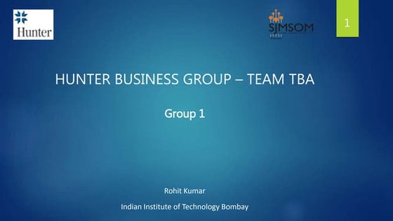 Hunter Business Group Final | PPT
